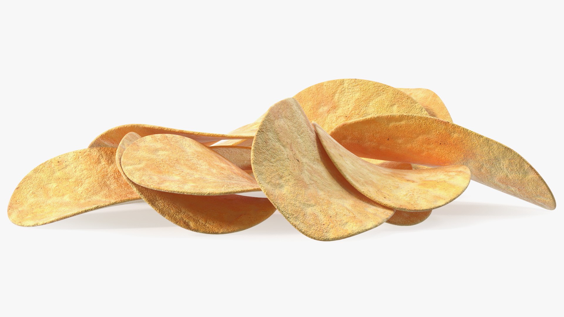 3D Bunch Of Potato Chips - TurboSquid 1987239