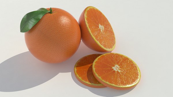 orange realistic obj