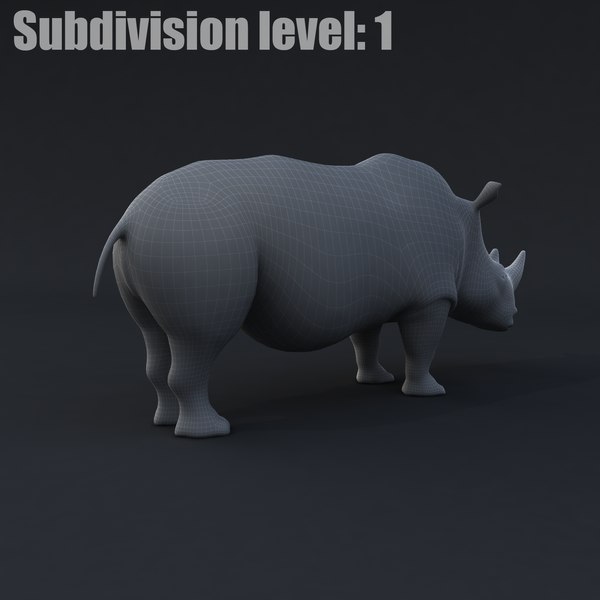 3d realistic rhino rig
