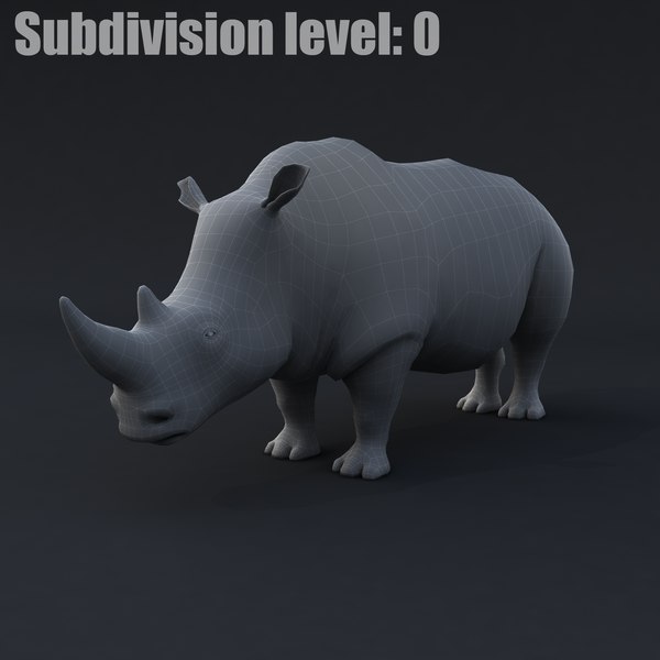 3d realistic rhino rig