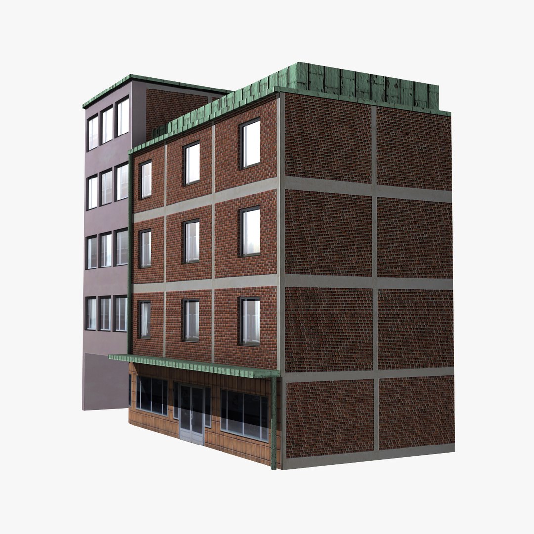 3d Model Street Building Facade