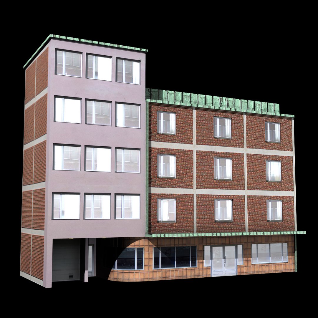 3d Model Street Building Facade