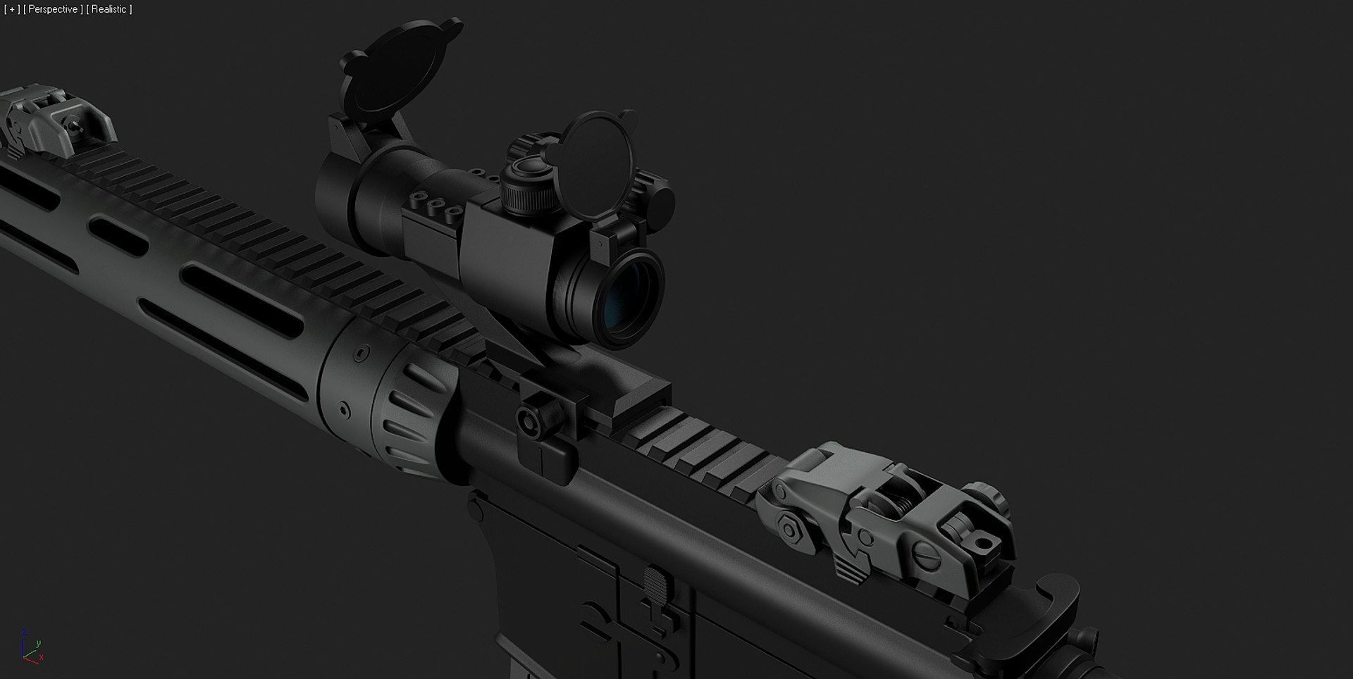 3d Highpoly Custom M4 Rifle