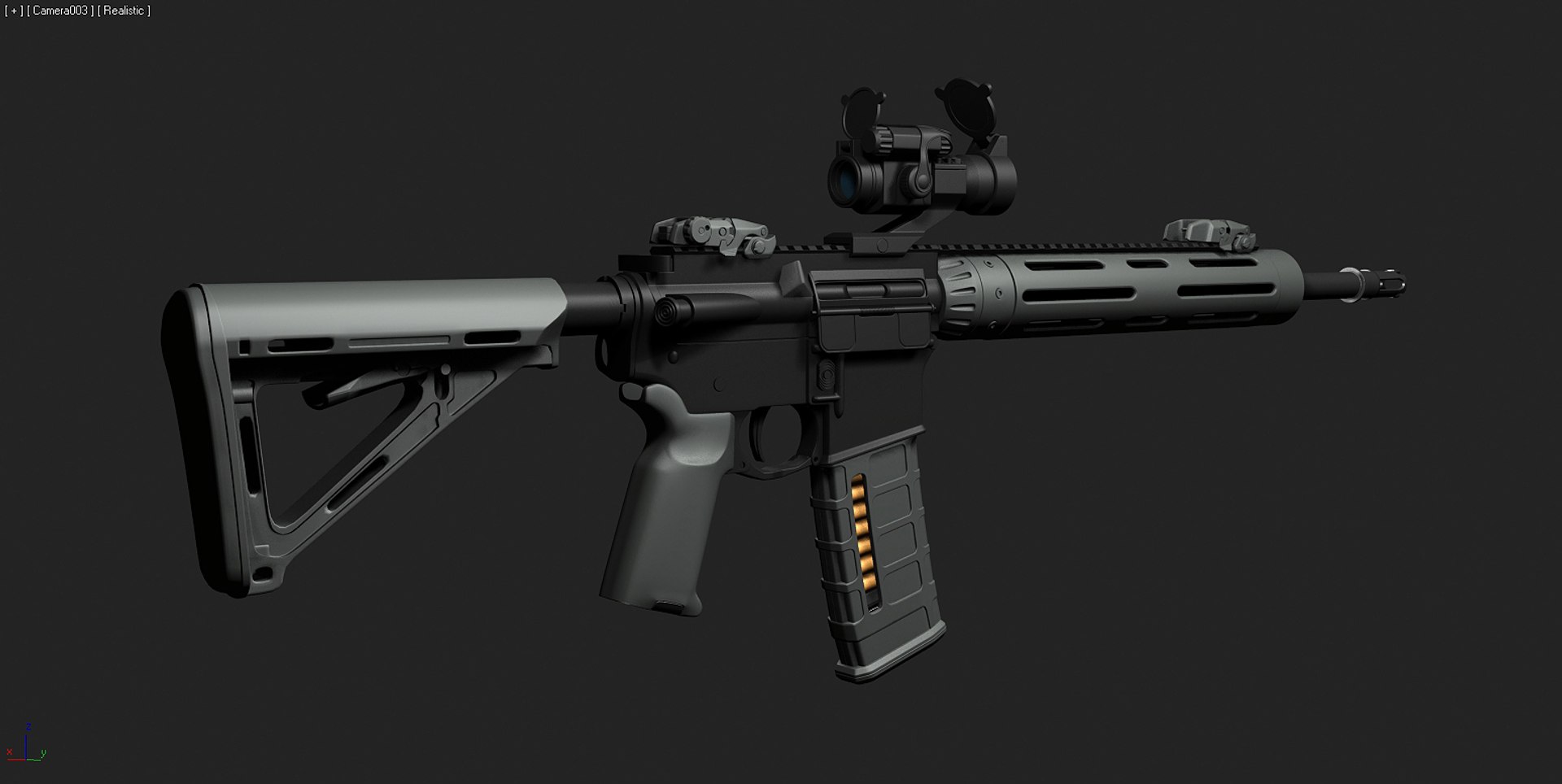 3d Highpoly Custom M4 Rifle