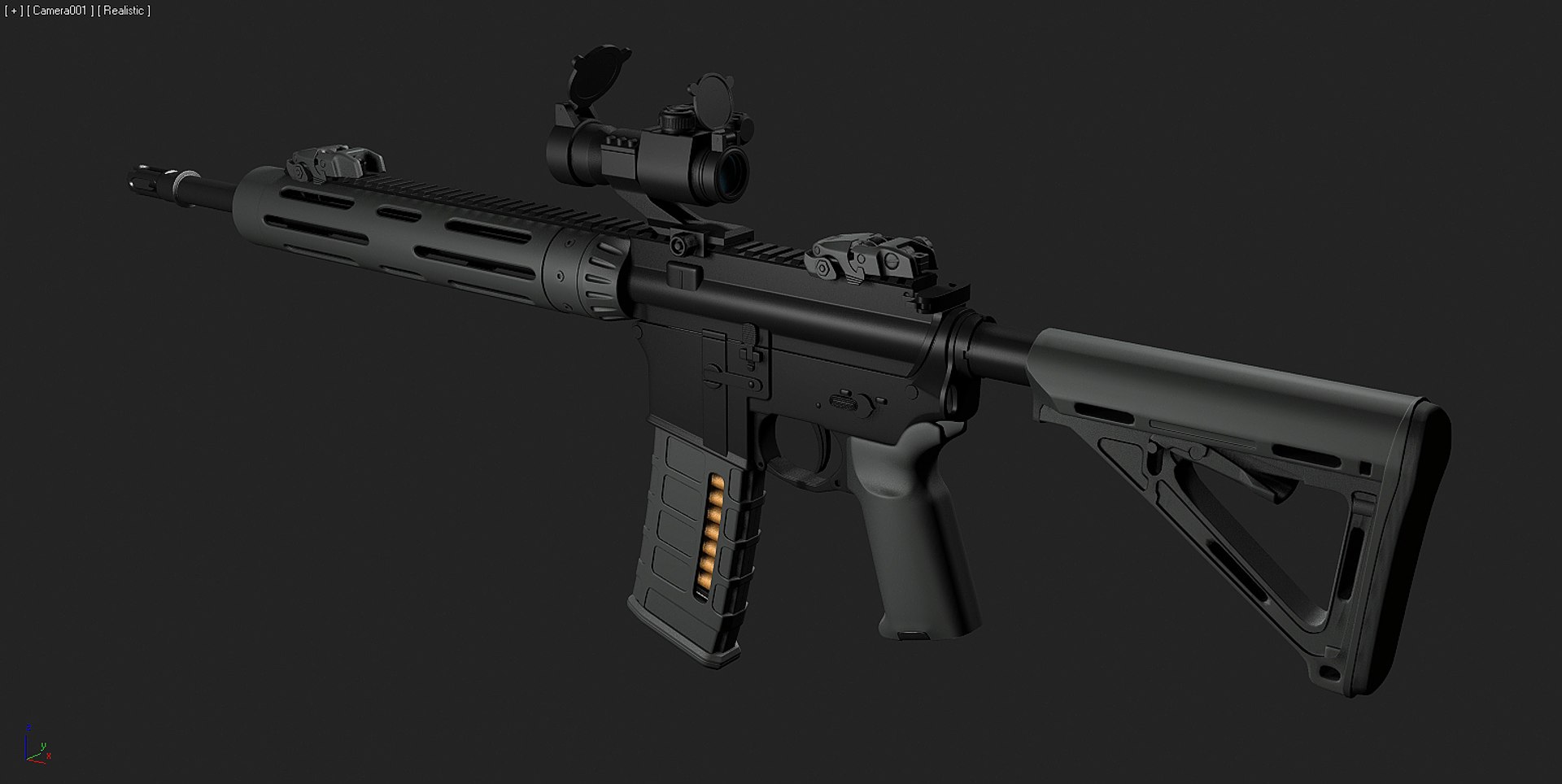 3d Highpoly Custom M4 Rifle