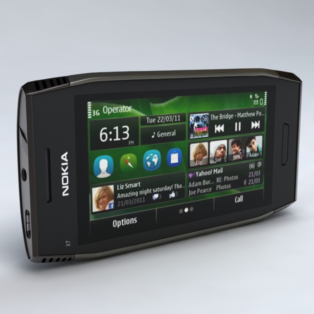 3d model of nokia x7-00 dark steel