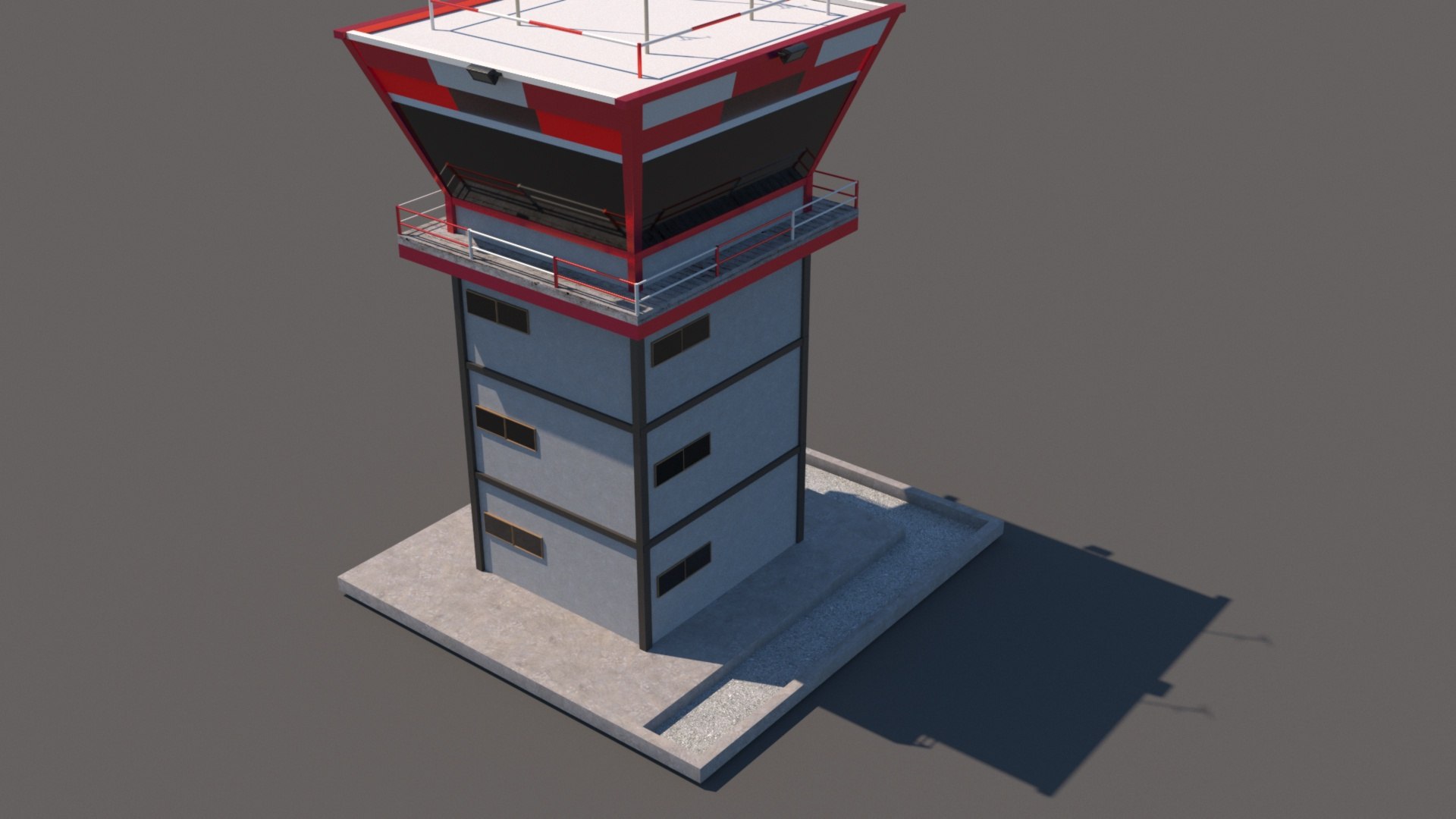 Airfield Control Tower 3D Model - TurboSquid 1690930