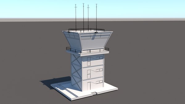 Airfield control tower 3D model - TurboSquid 1690930