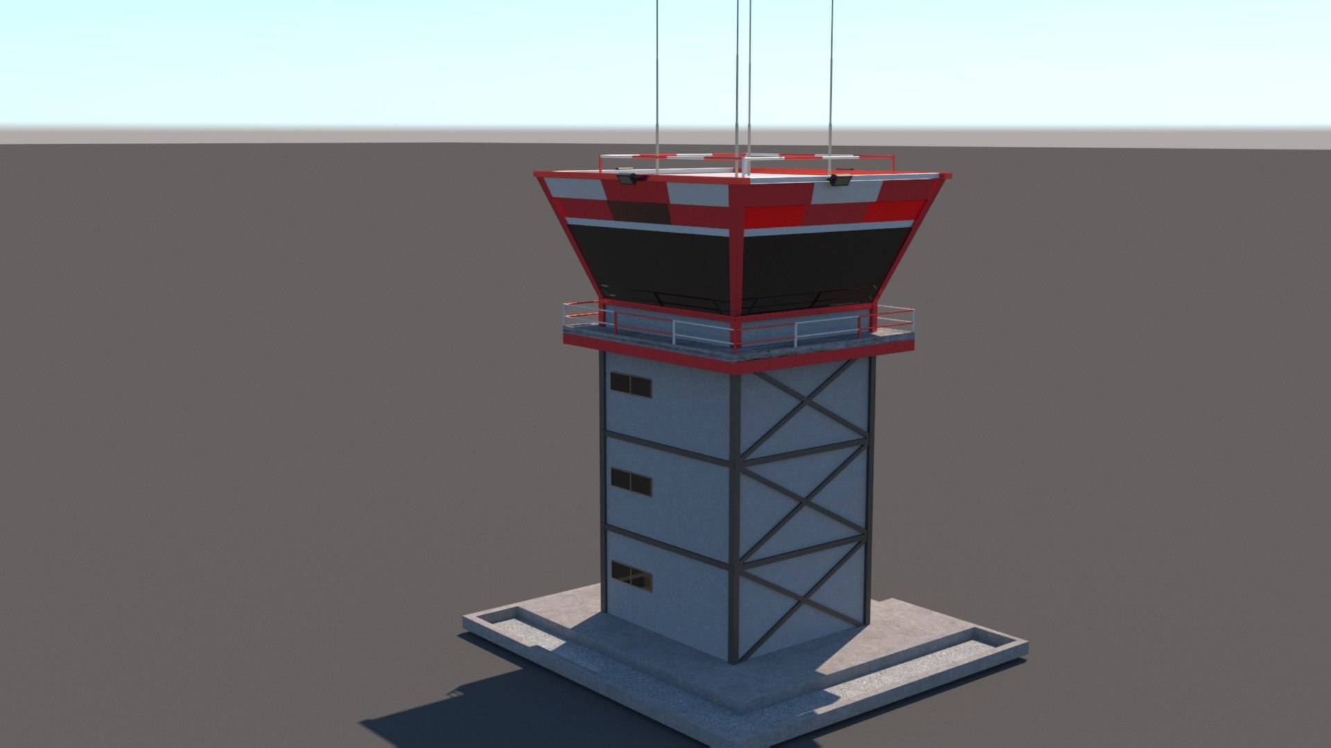 Airfield Control Tower 3D Model - TurboSquid 1690930