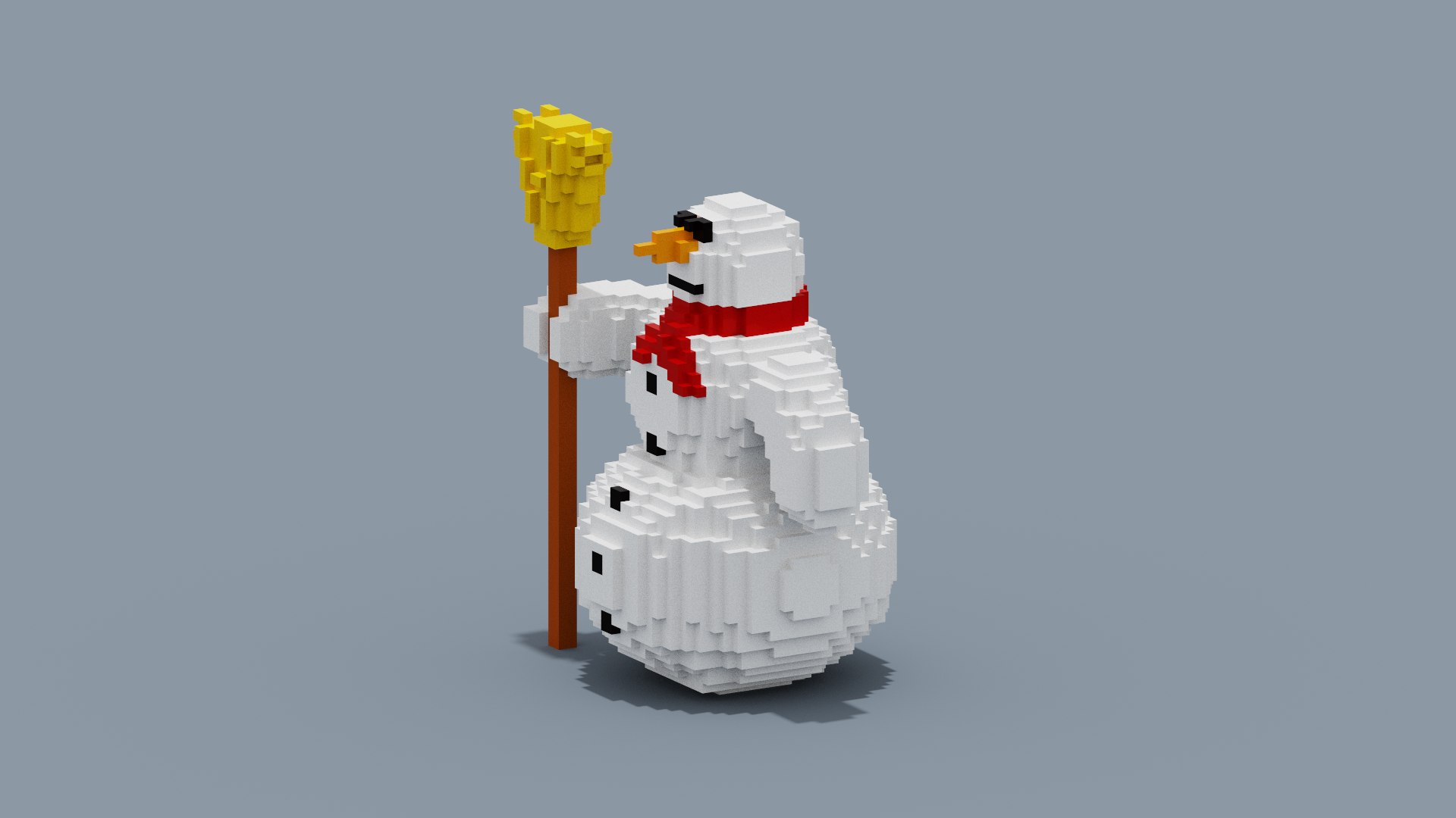 Voxel Snowman 3D Model - TurboSquid 1947761