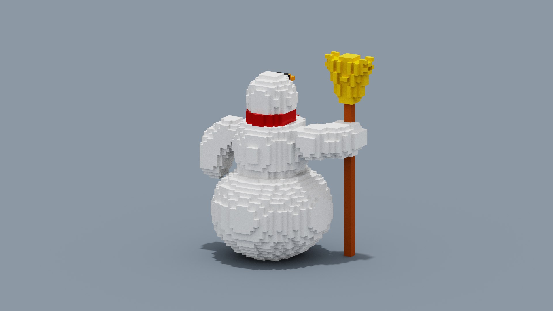 Voxel Snowman 3D Model - TurboSquid 1947761