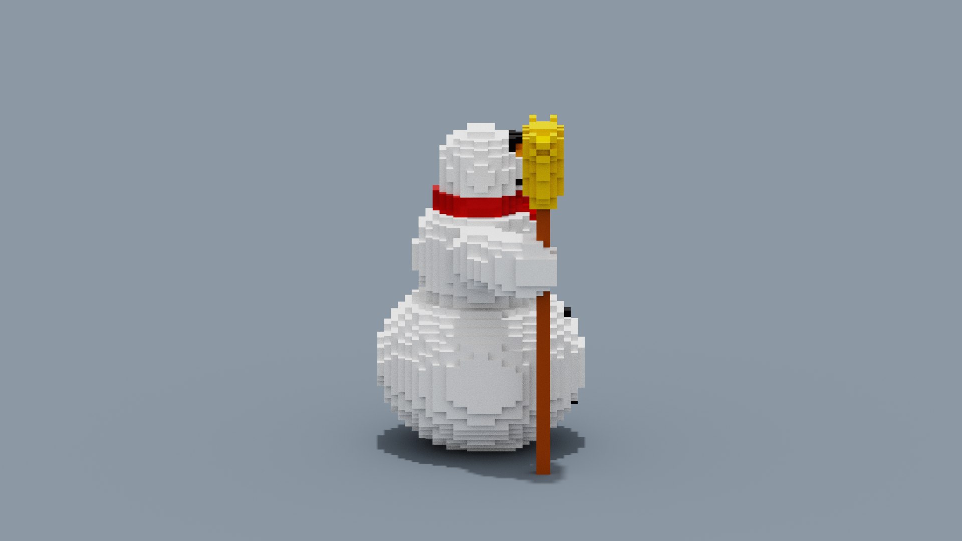 Voxel Snowman 3D Model - TurboSquid 1947761
