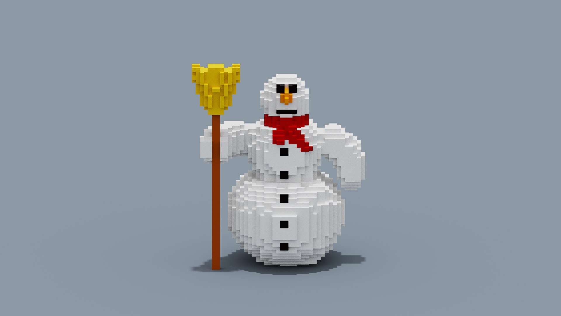 Voxel Snowman 3D Model - TurboSquid 1947761