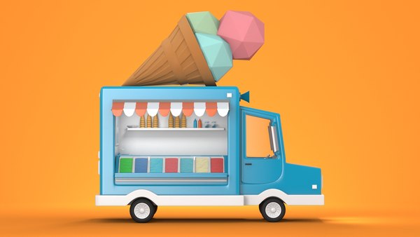 modelo 3d CAMION DE HELADOS - TurboSquid 1298754