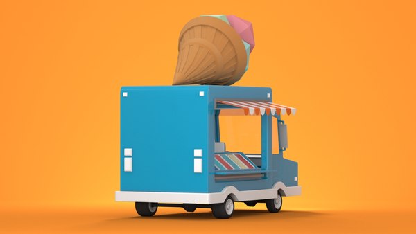modelo 3d CAMION DE HELADOS - TurboSquid 1298754