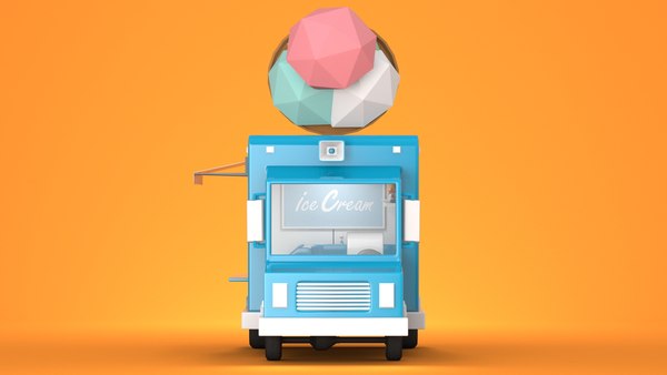 modelo 3d CAMION DE HELADOS - TurboSquid 1298754