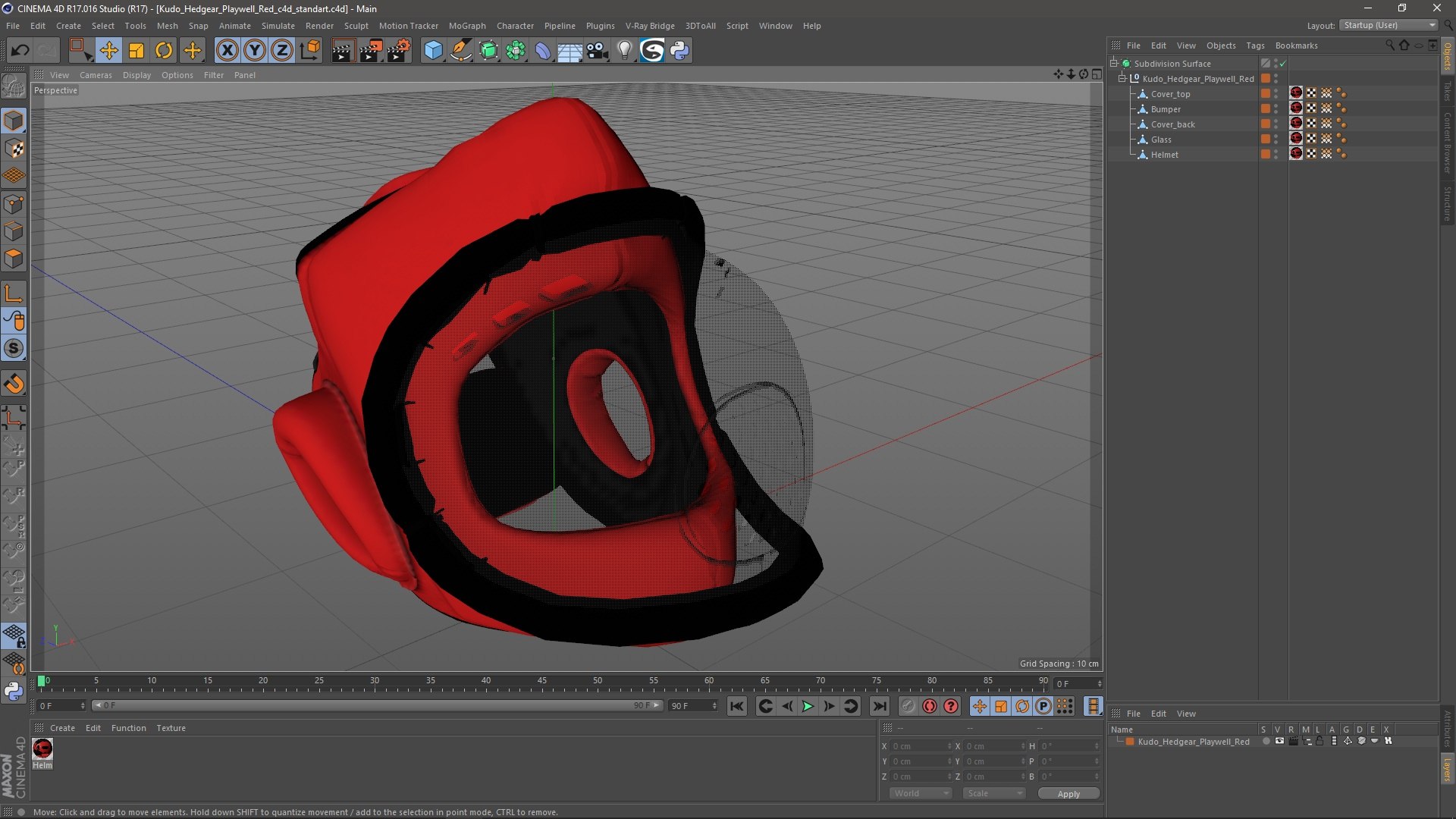 3D Model Kudo Hedgear Playwell Red - TurboSquid 2187576