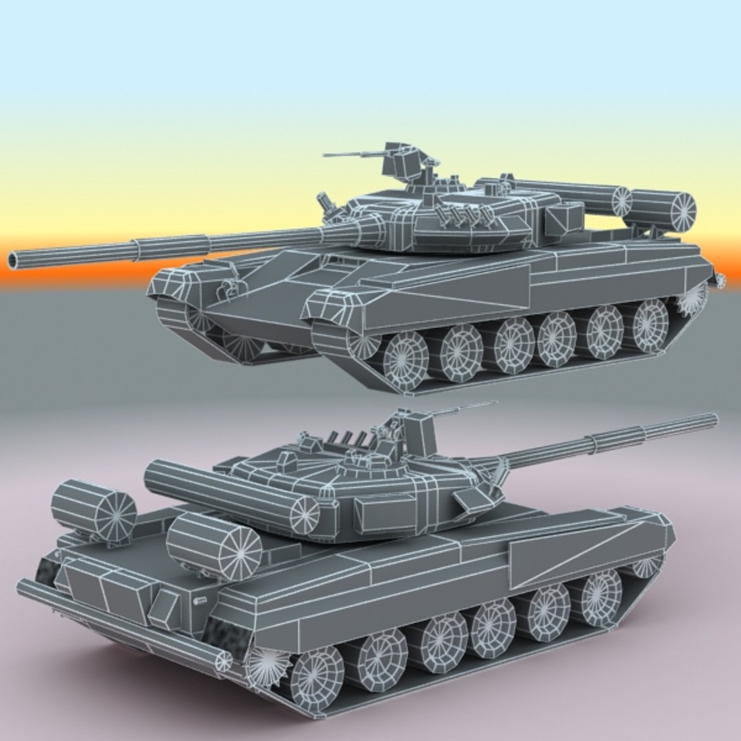 3d Model T-80 Russian Tank