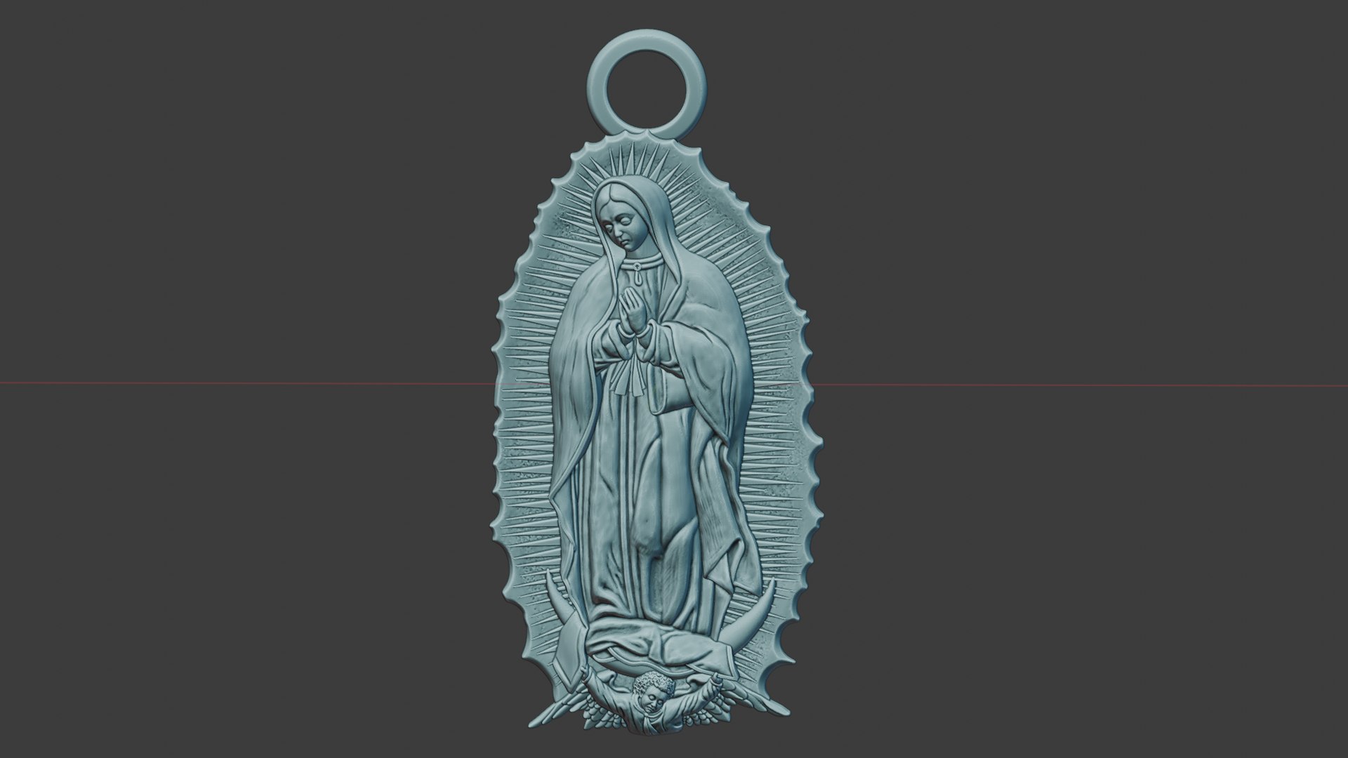 Virgen De Guadalupe- Our Lady Of Guadalupe Pendant 3D Model ...