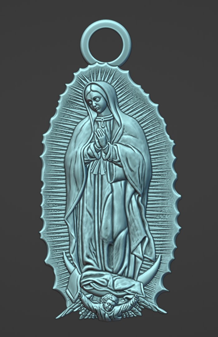 Virgen De Guadalupe- Our Lady Of Guadalupe Pendant 3D Model ...