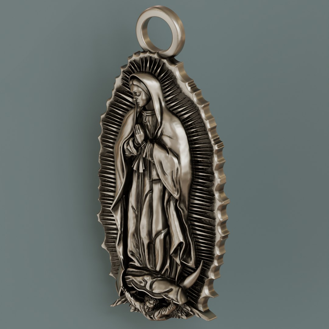 Virgen De Guadalupe- Our Lady Of Guadalupe Pendant 3D Model ...