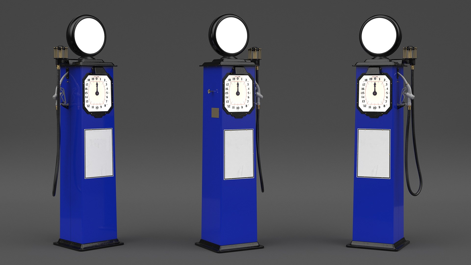 3D Clock Face Gasoline Pump Blue - TurboSquid 2193097