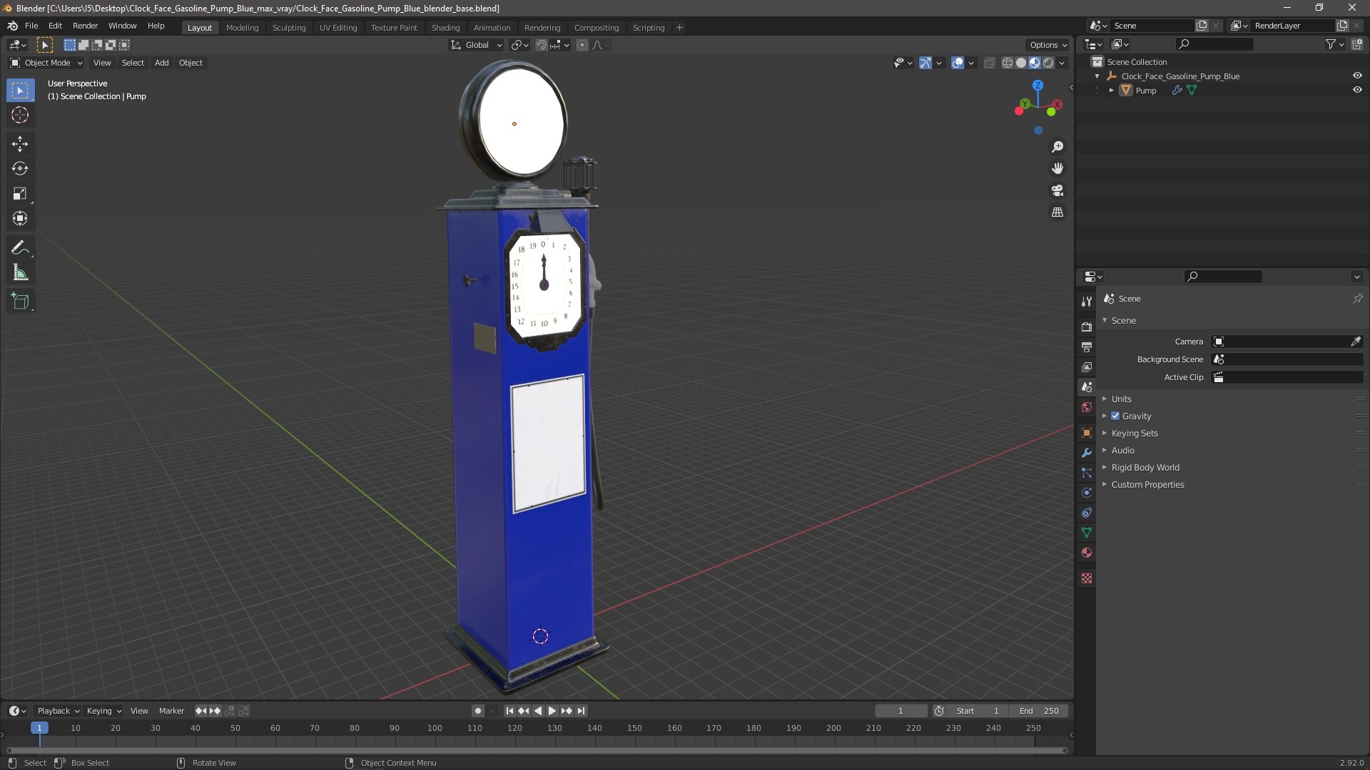 3D Clock Face Gasoline Pump Blue - TurboSquid 2193097