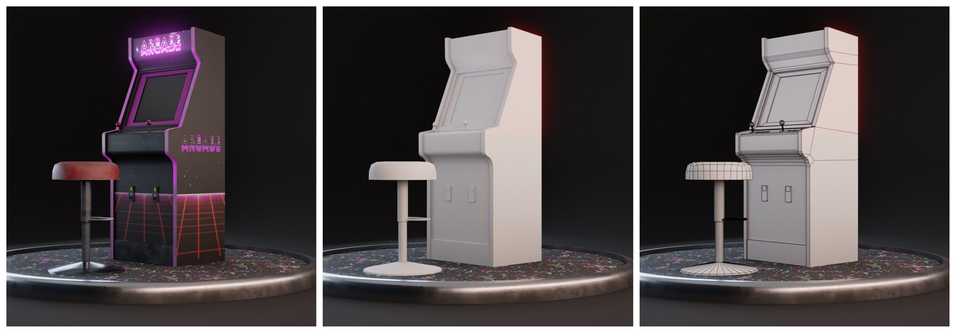 3D Arcade Room Props package - Game Ready Lowpoly PBR - TurboSquid 1928366
