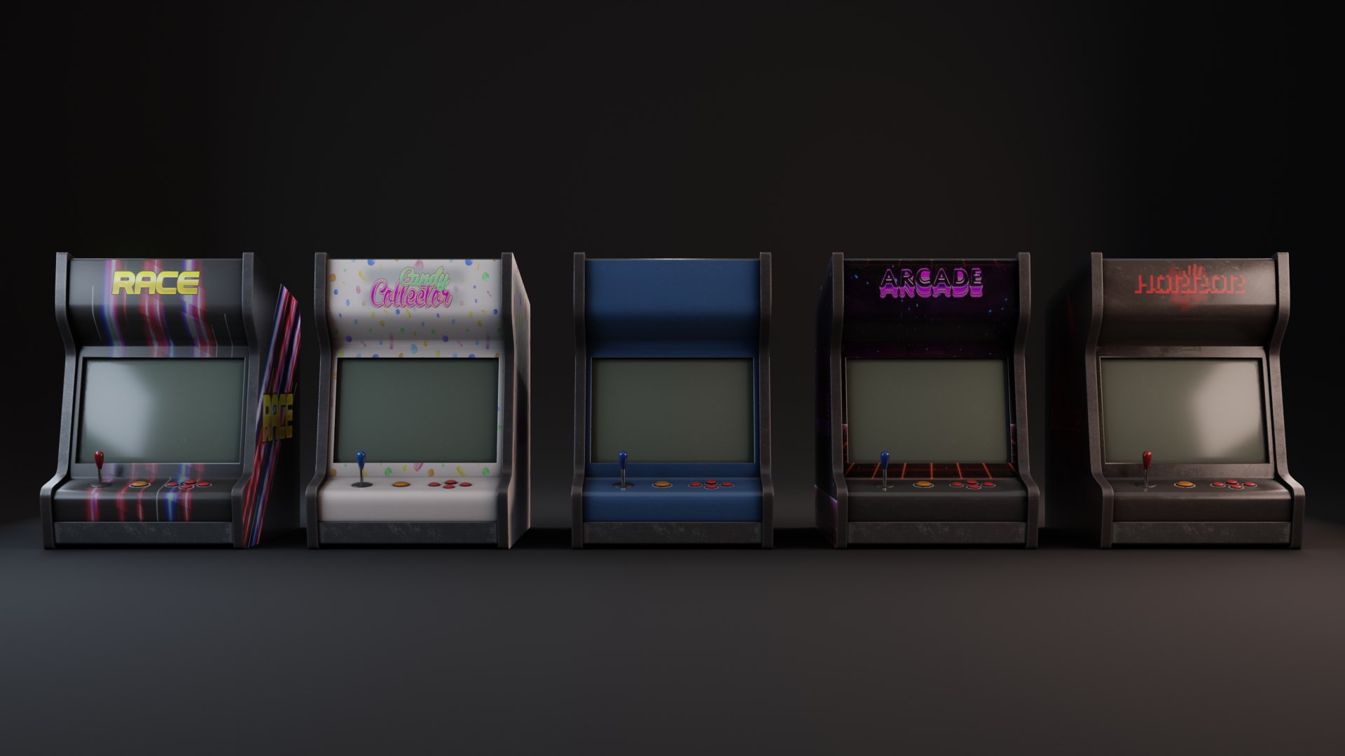 3D Arcade Room Props package - Game Ready Lowpoly PBR - TurboSquid 1928366