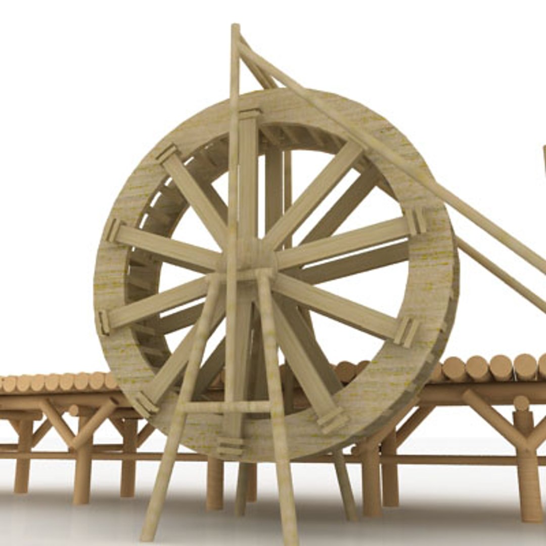 Giant Water Wheel 3d Model