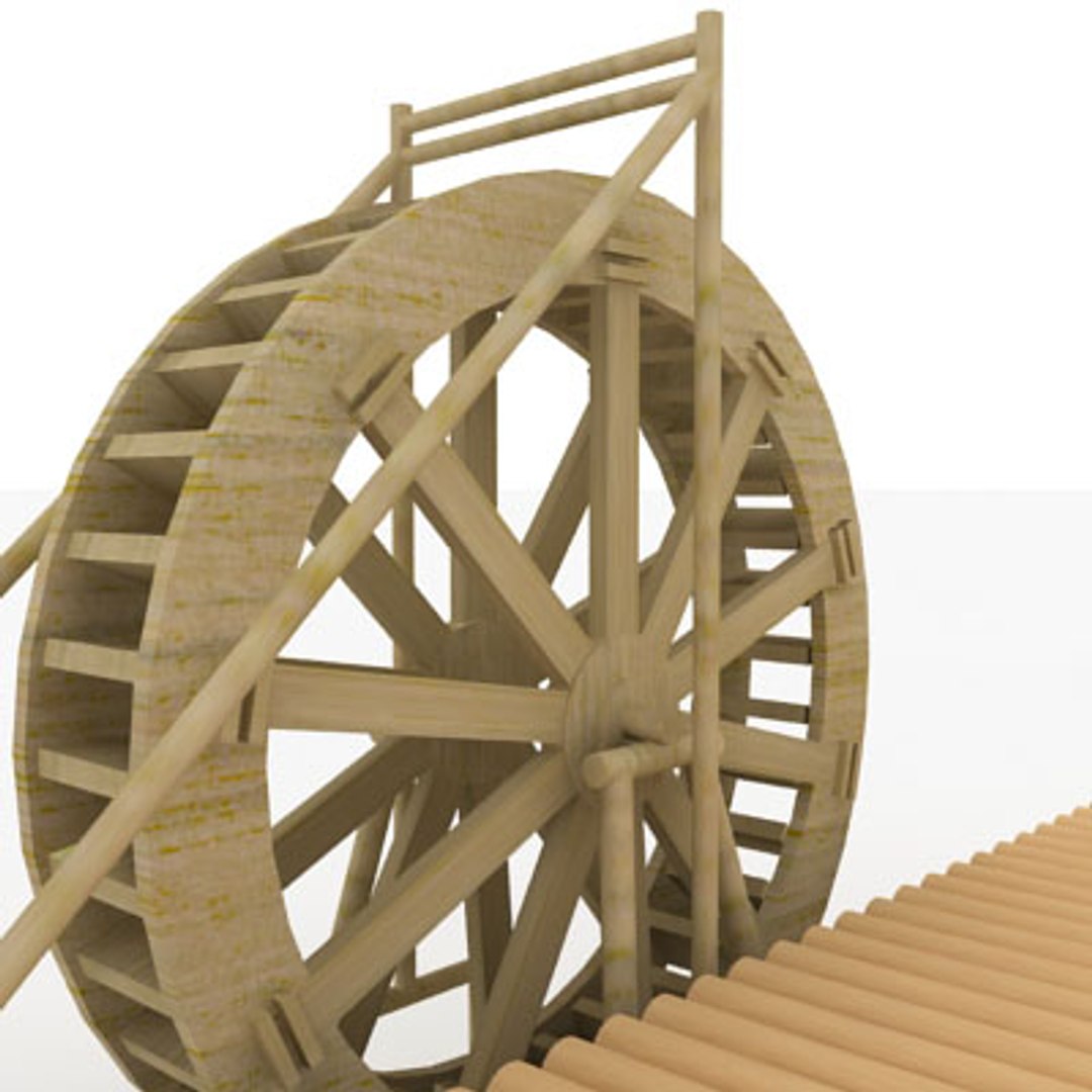 Giant Water Wheel 3d Model