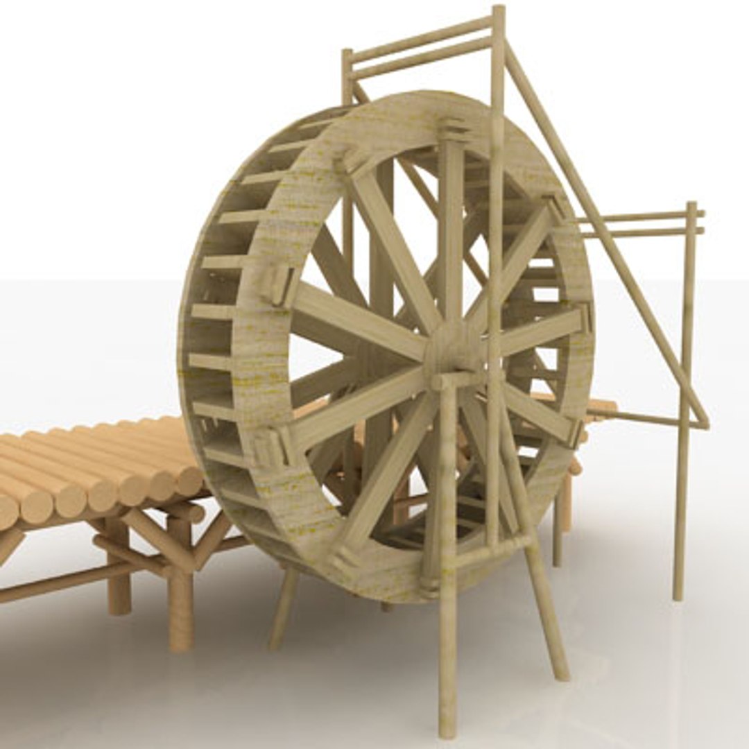 Giant Water Wheel 3d Model