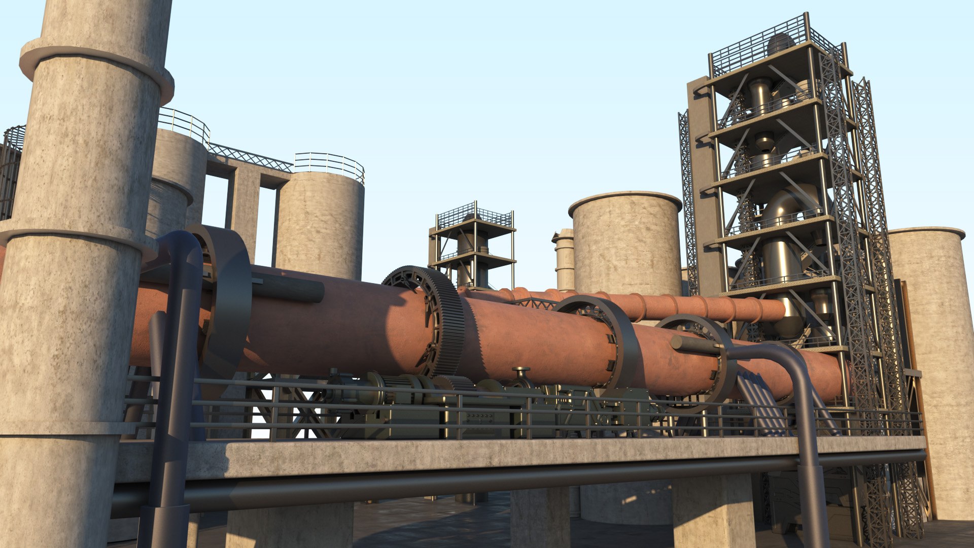 3D Cement Plant - TurboSquid 1309526