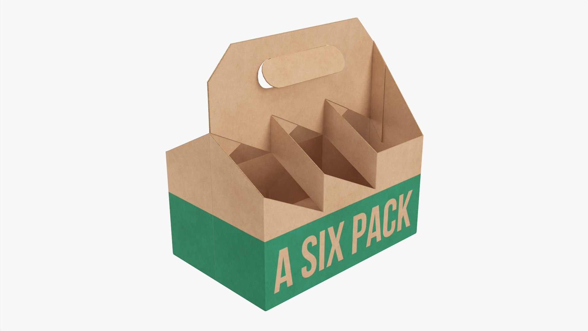3D Cardboard Beer Bottle Carrier 6-pack Model - TurboSquid 1876974