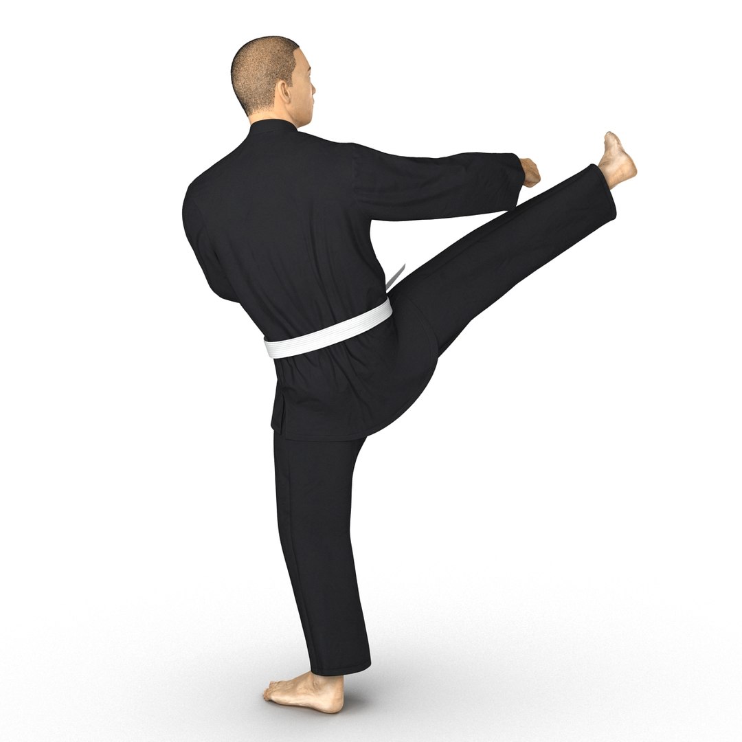 3d Model Japanese Karate Fighter Black