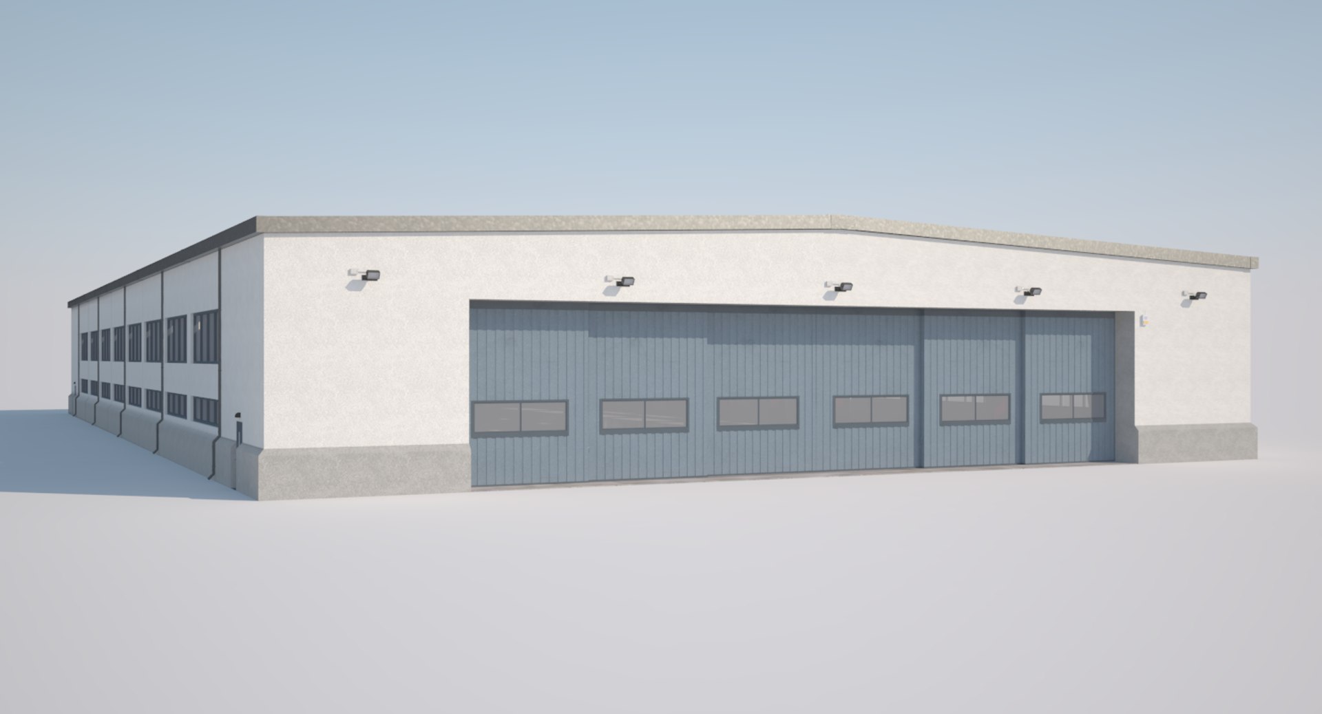 Hangar Warehouse 3d Model