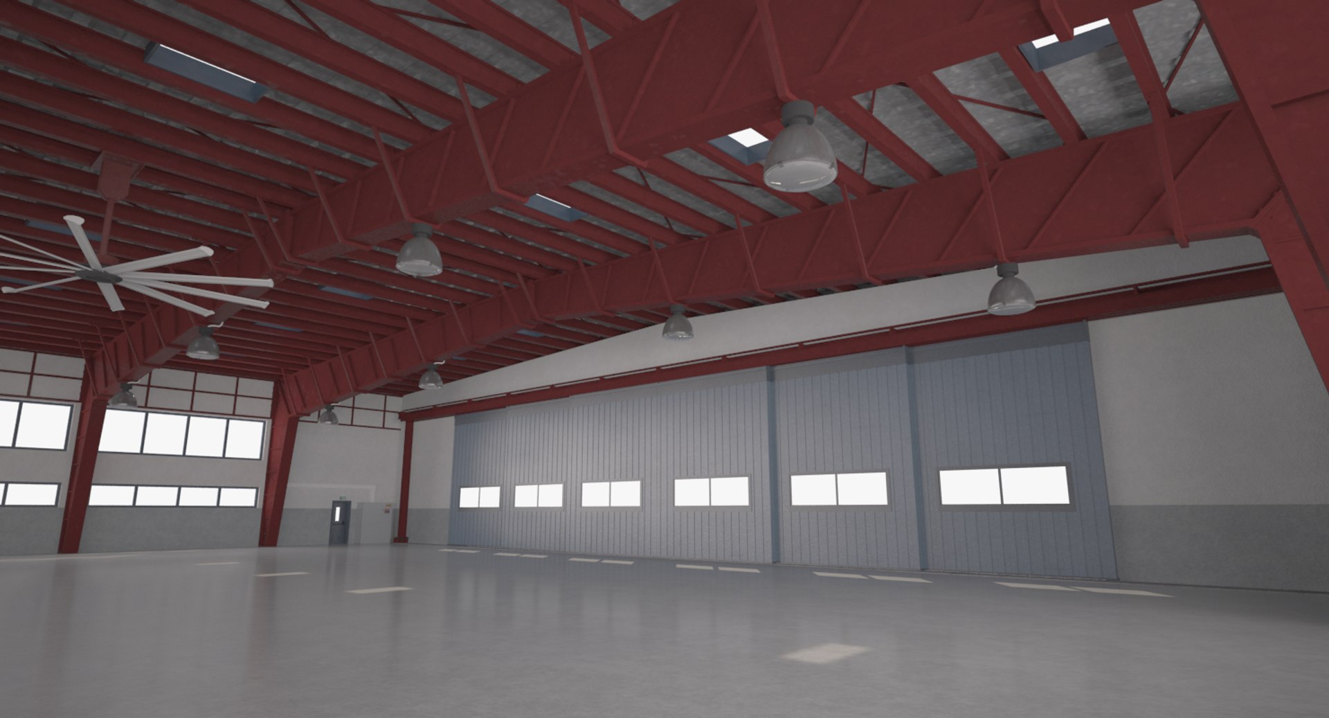 hangar warehouse 3d model