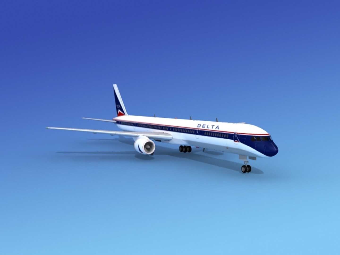 3d Airline Boeing 757 757-300 Model