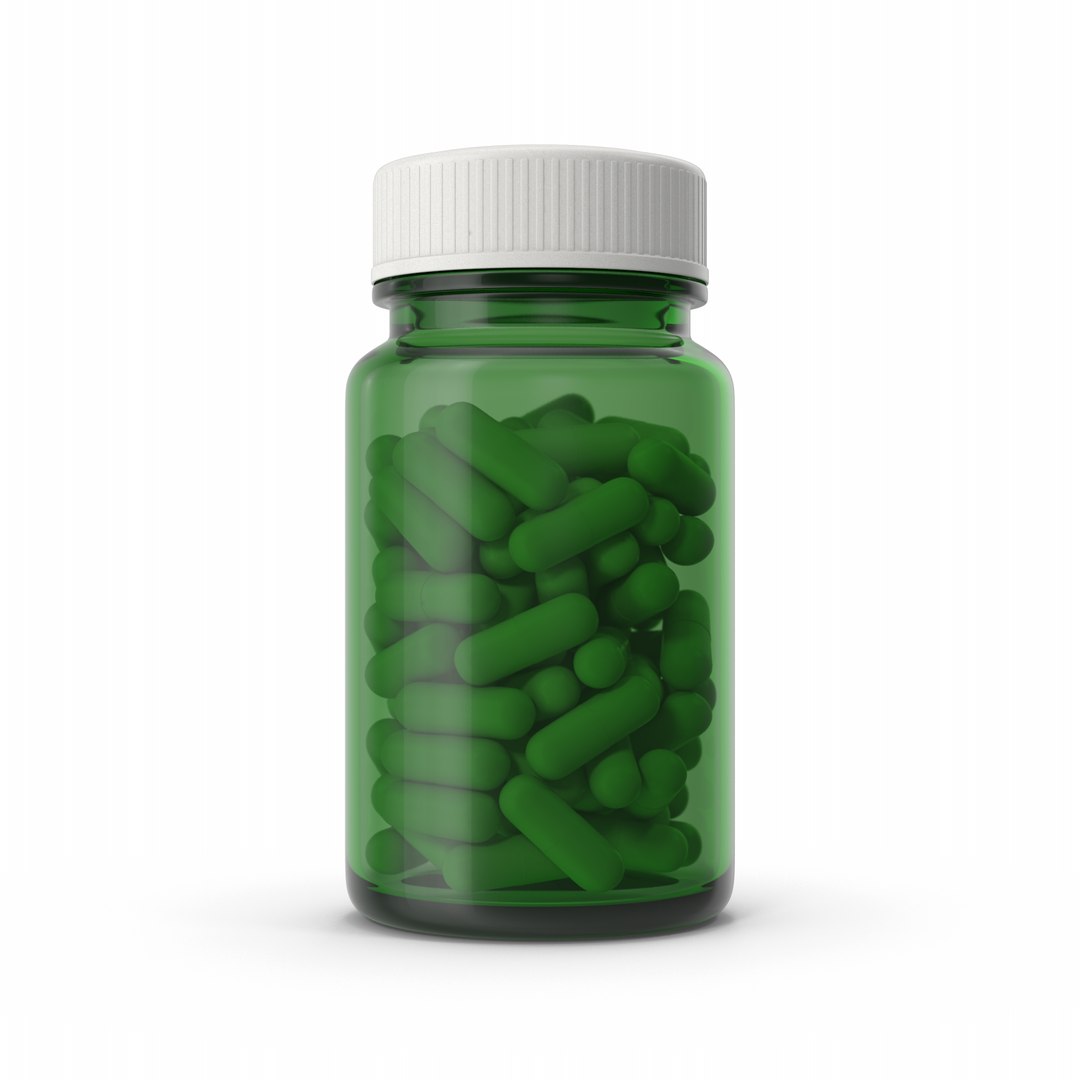 Pill Bottle With Pill Capsules 3D Model - TurboSquid 1906664