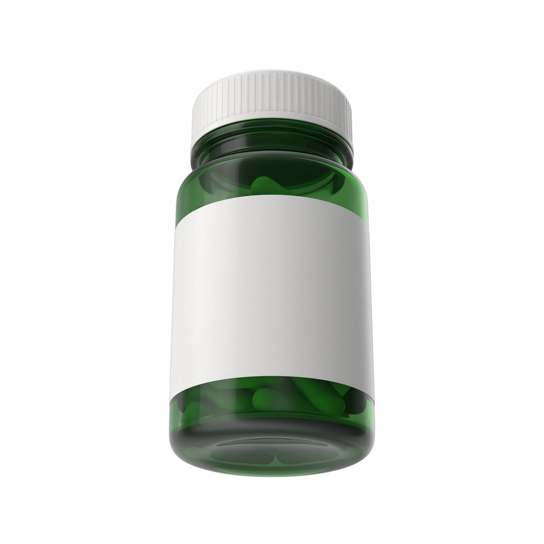Pill Bottle With Pill Capsules 3D Model - TurboSquid 1906664