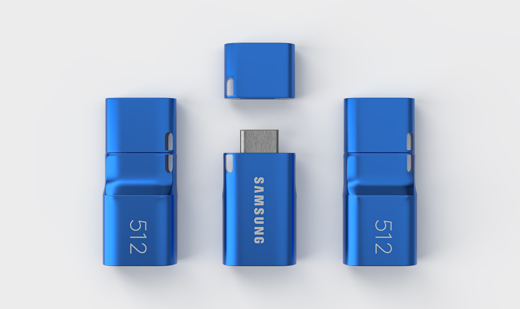 3D New Samsung Metallic Blue 520gb Pendrive Model Model - TurboSquid ...