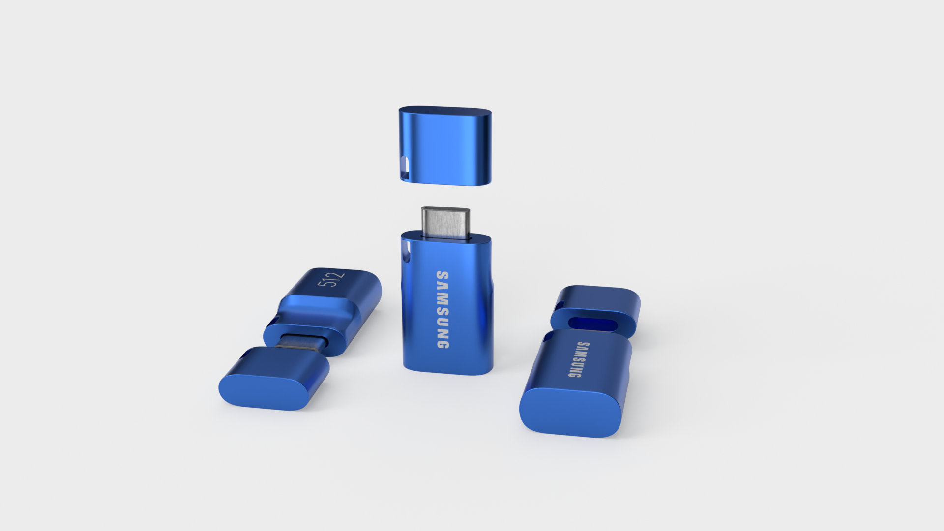 3D New Samsung Metallic Blue 520gb Pendrive Model Model - TurboSquid ...
