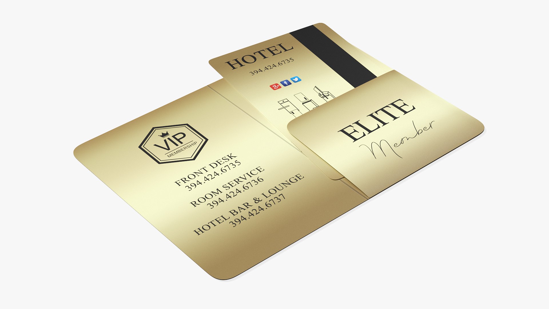 Hotel Room Keycard Gold Open Model - TurboSquid 2273087