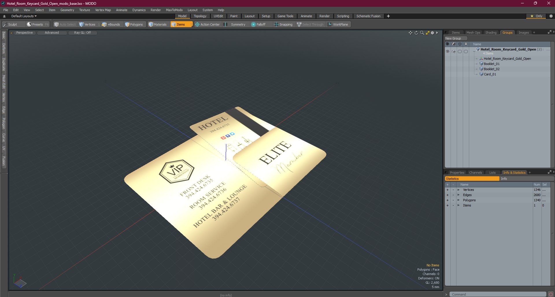 Hotel Room Keycard Gold Open Model - TurboSquid 2273087