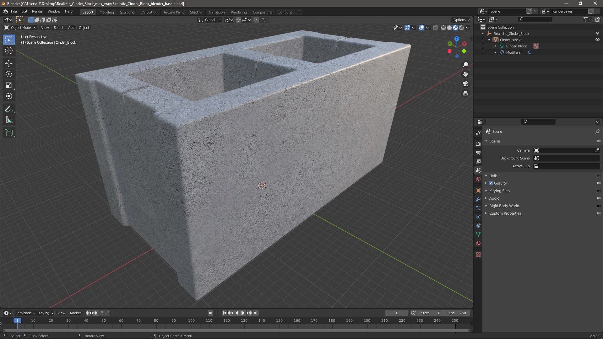 3D Realistic Cinder Block Model - TurboSquid 2201918