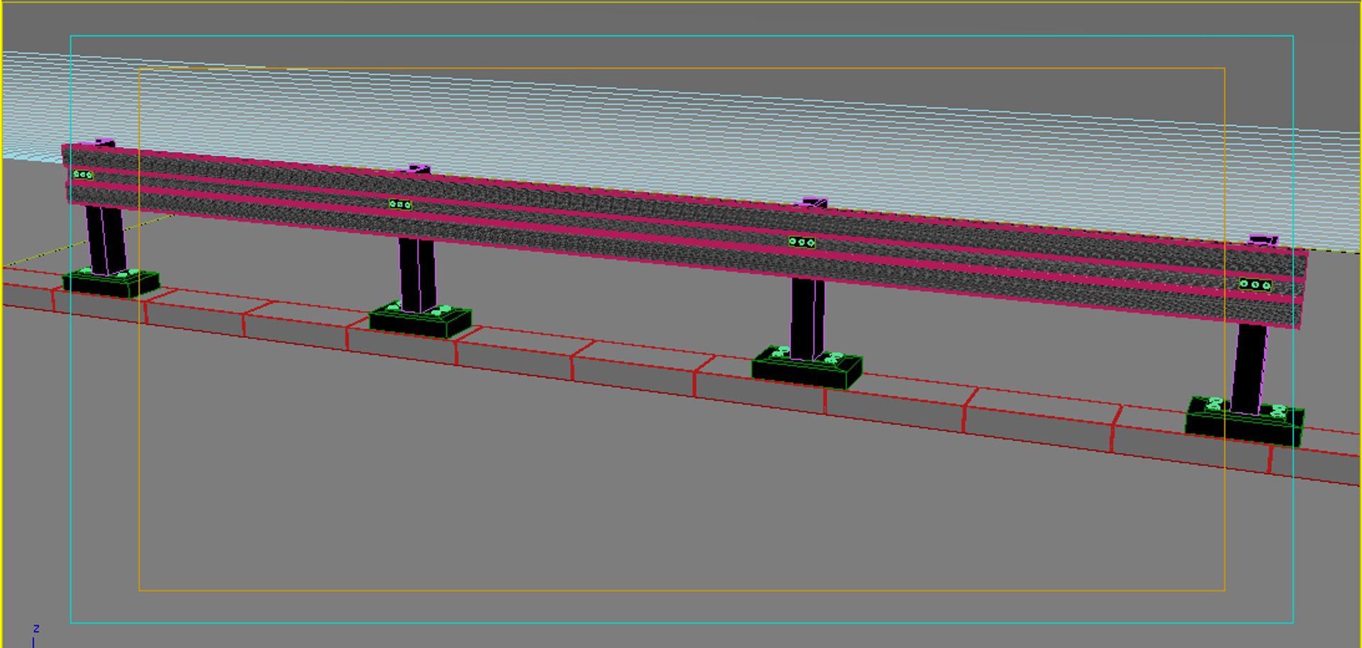 crash barrier type 2 3d 3ds