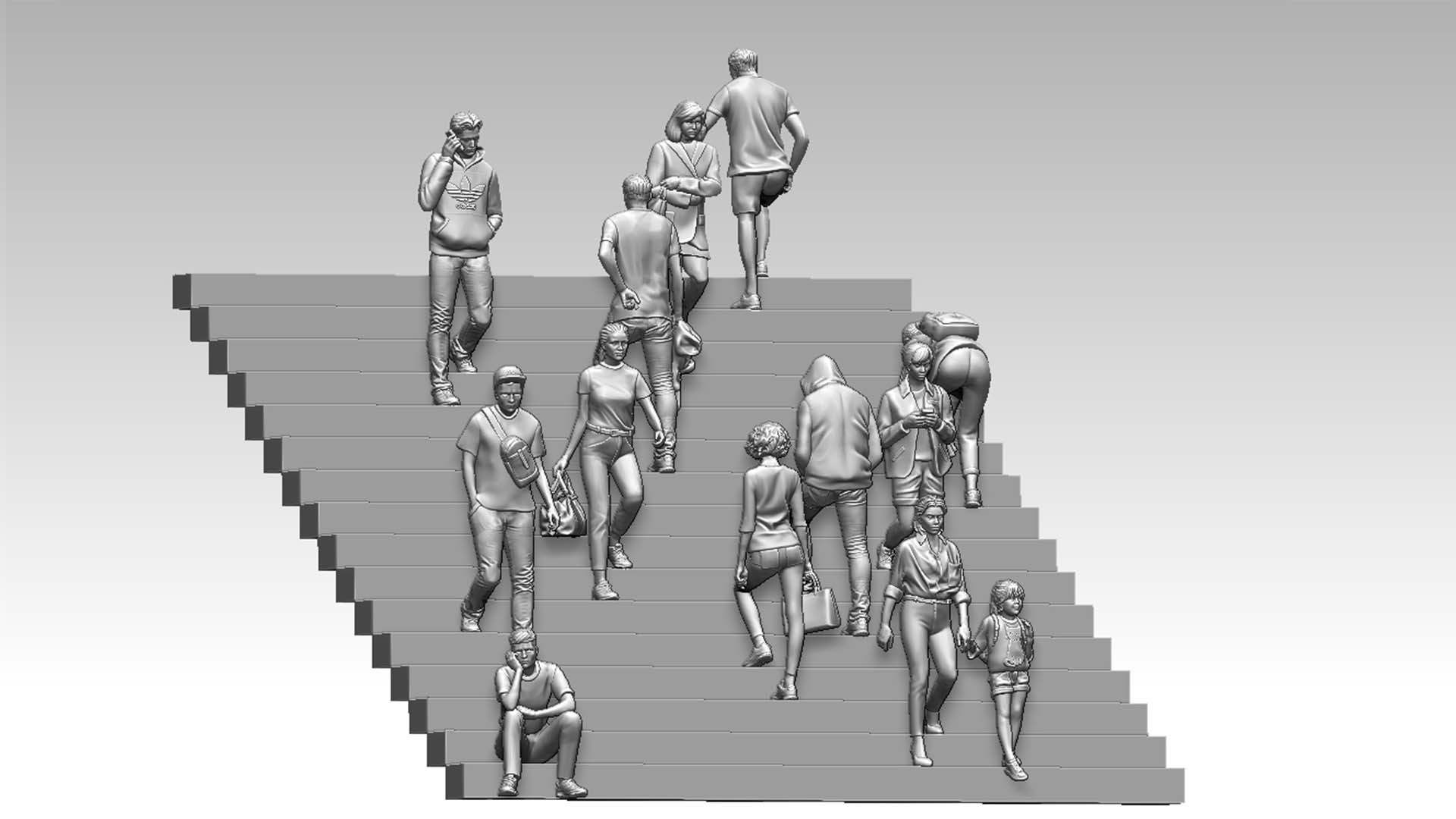 PEOPLE On STAIRS 3D - TurboSquid 2259613