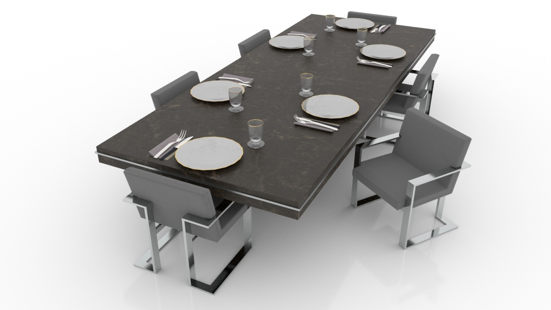 Dinner Table 3D Model - TurboSquid 1316123