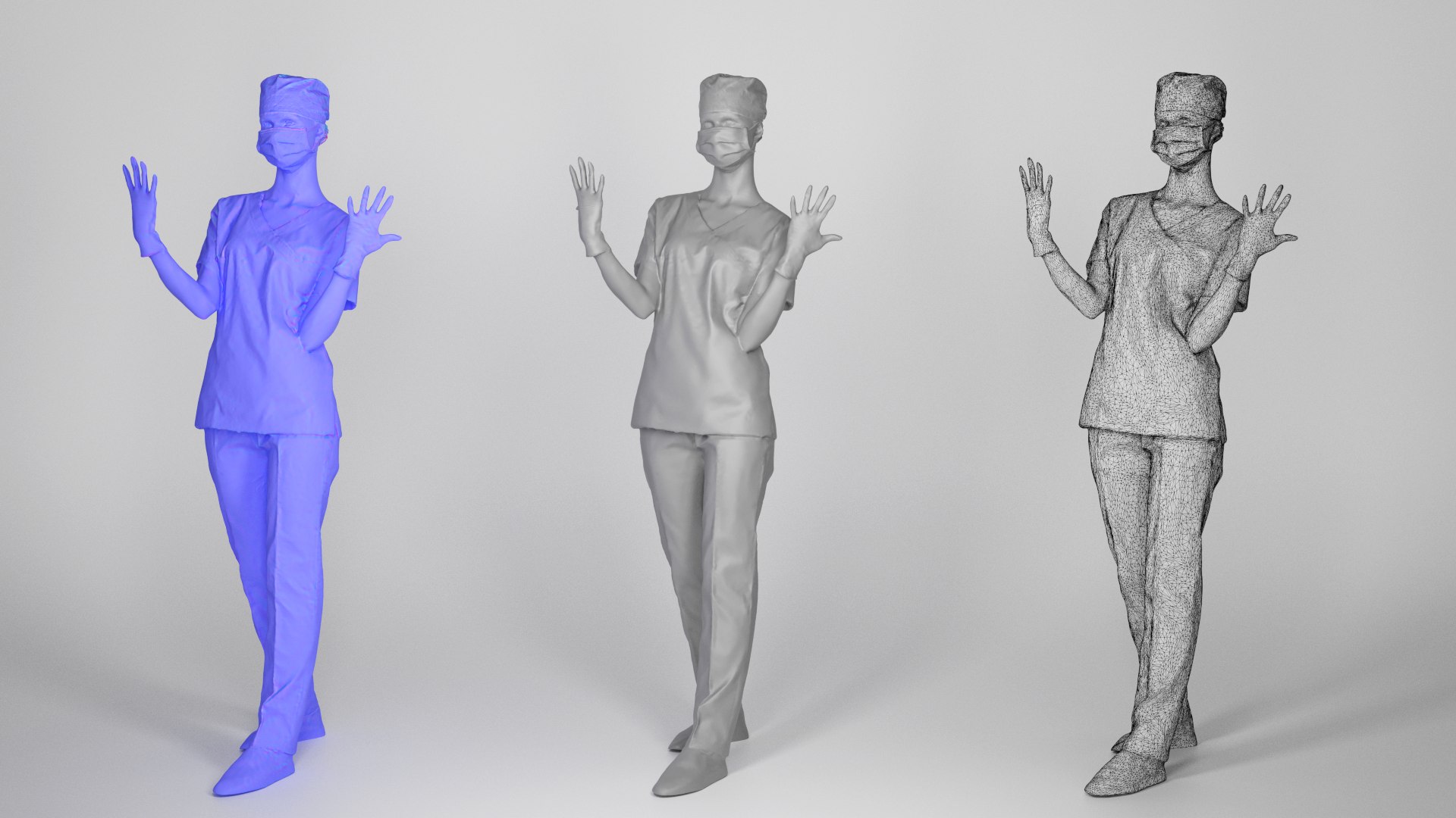3D human young woman uniform - TurboSquid 1484027