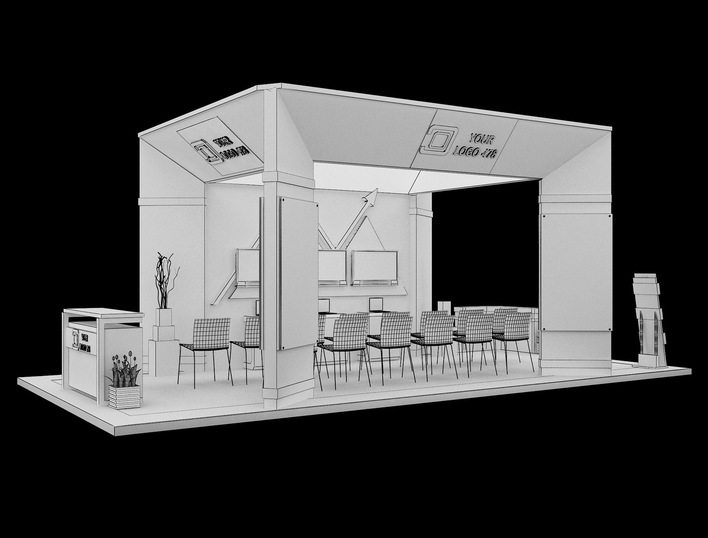 3D Booth Exhibition Stand C44 Model - TurboSquid 2144929